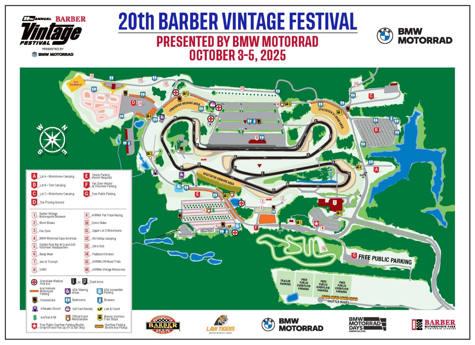 Barber Vintage Festival Park Map | Barber Vintage Motorsports Museum