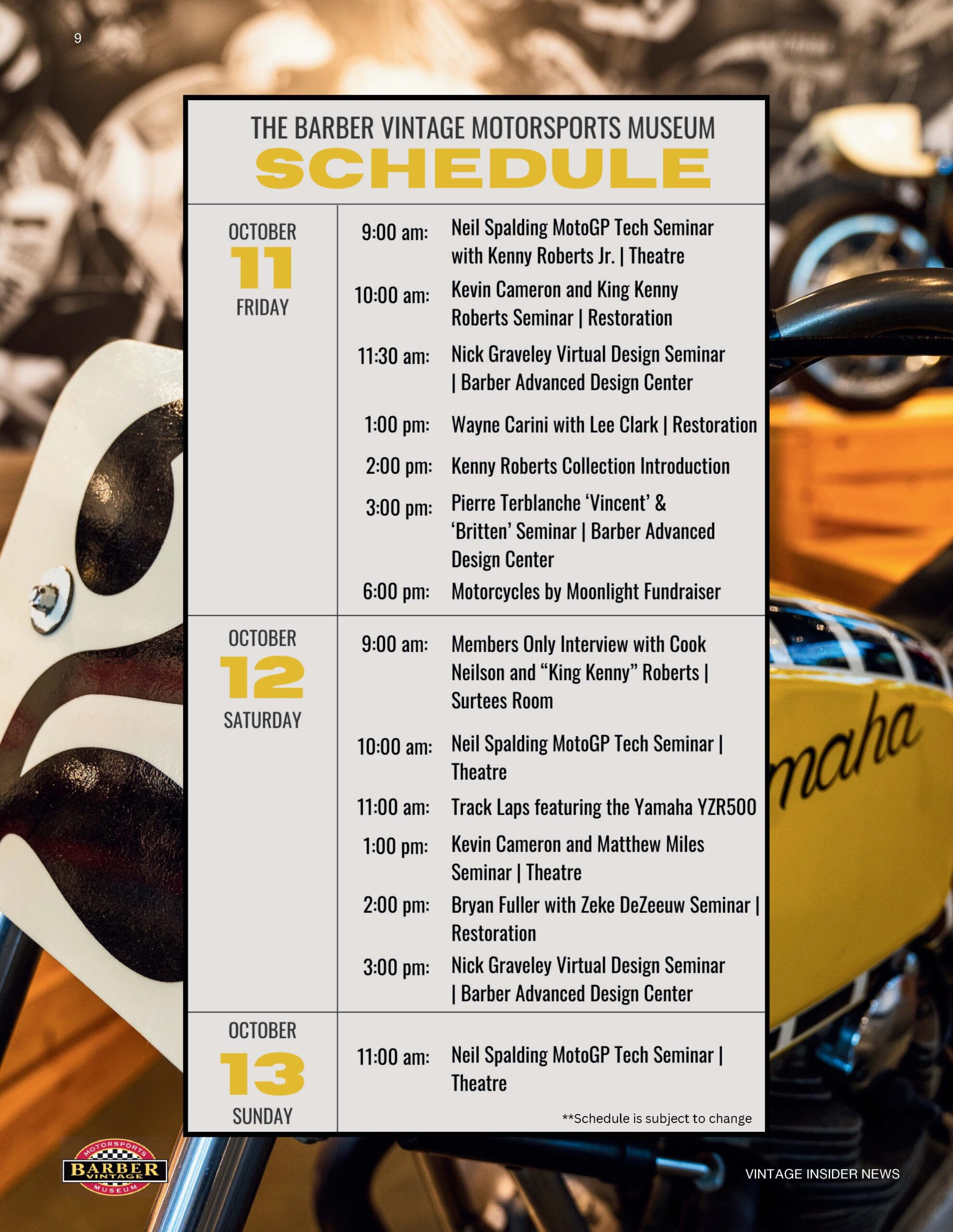 Barber Museum Seminars | Barber Vintage Motorsports Museum